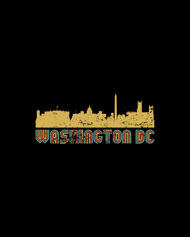 Vintage Retro Washington DC Skyline Distressed Look Digital Art by Kevin Garbes - Fine Art America