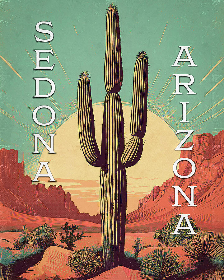 Vintage Sedona Arizona Poster Digital Art by Dan Sproul - Fine Art America