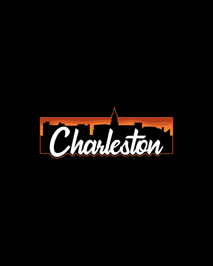 Vintage Style Retro Charleston South Carolina Sunset Skyline Digital Art by Kevin Garbes - Fine ...