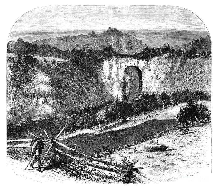 Virginia Natural Bridge Drawing by Harry Fenn - Fine Art America