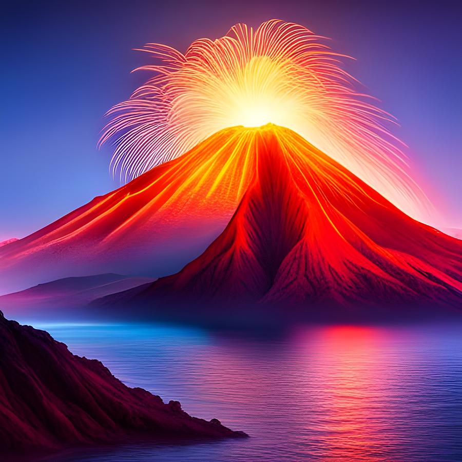 Volcano Erupting Digital Art by Cindy's Creative Corner - Fine Art America