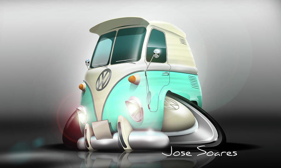 Vw_cartoon Digital Art by Jose Soares | Fine Art America