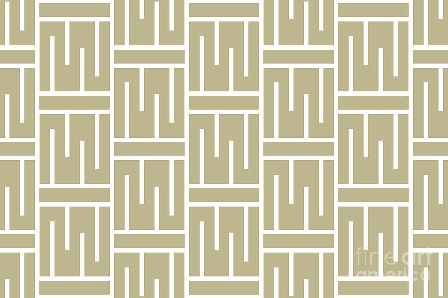 Warm Beige White Minimal Line Art Pattern 3 Pairs Dulux 2023 Coty Wild Wonder Digital Art By