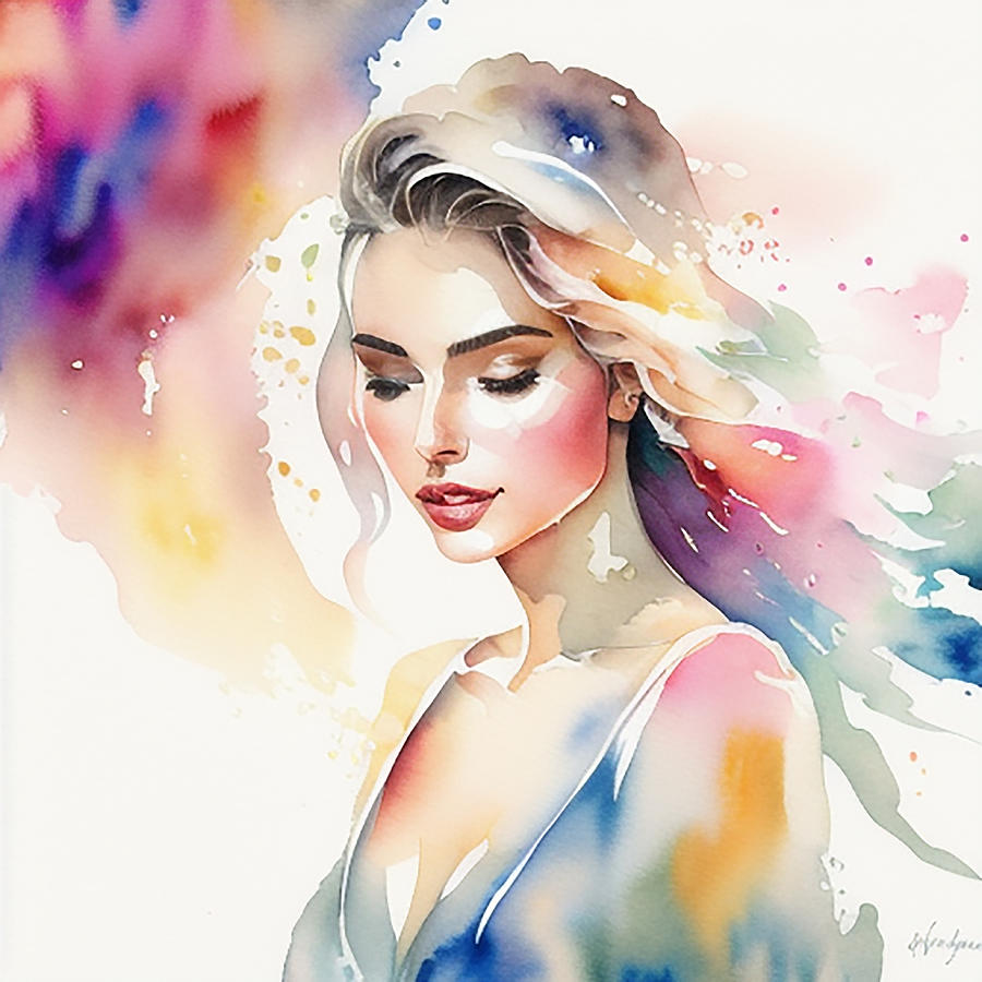 Watercolor Beauty Digital Art by Jen Music - Fine Art America