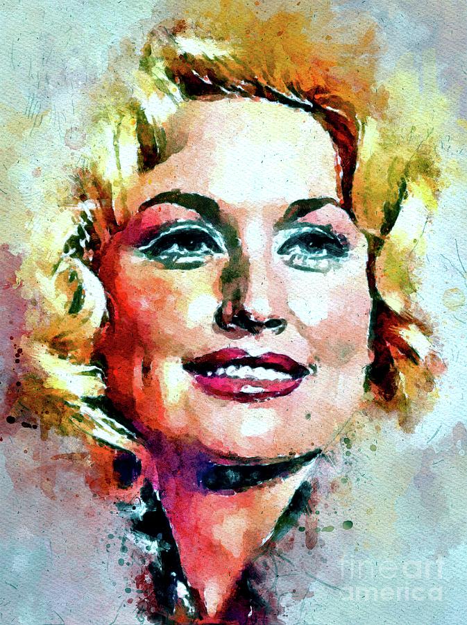 Watercolor Dolly Parton Mixed Media by Daniel Janda - Fine Art America