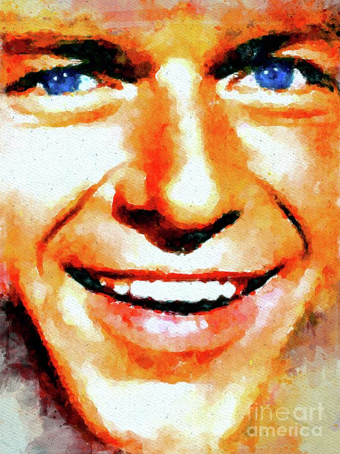 Watercolor Frank Sinatra Mixed Media by Daniel Janda - Fine Art America