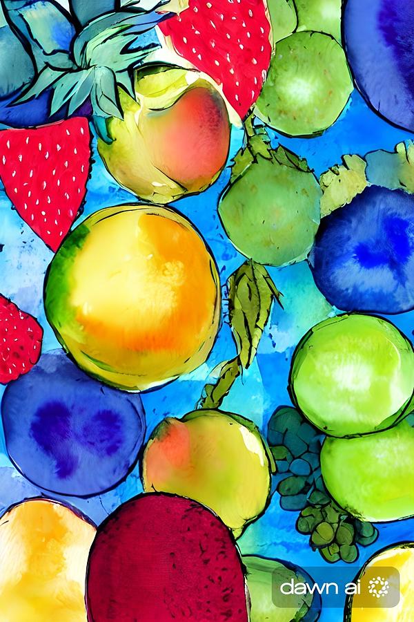 Watercolor fruit Digital Art by John Buttons - Fine Art America