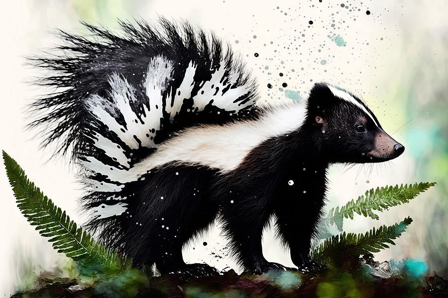 Watercolor Skunk Six Digital Art by Eros Deconstructed - Fine Art America