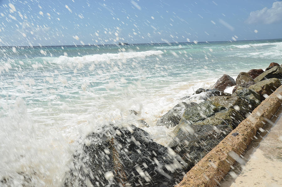 Waves Crashing Over The Rocks Photograph by Keith Jones - Pixels