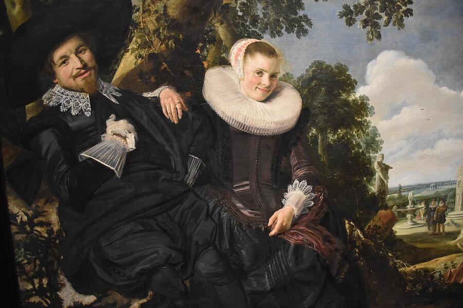 Wedding portrait of Isaac Abrahamsz Massa 1586-1643 and Beatrix van der Laan 1592-1639 Painting ...