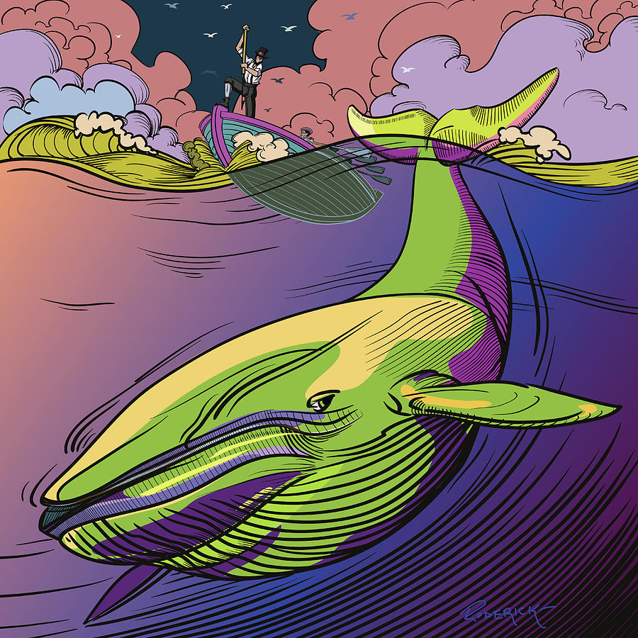 Whalers Hunt Blue Whale Digital Art by James Hindermeier | Pixels