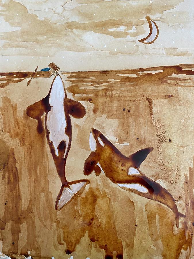 Whales sighting Painting by Estrella Gerwin | Fine Art America