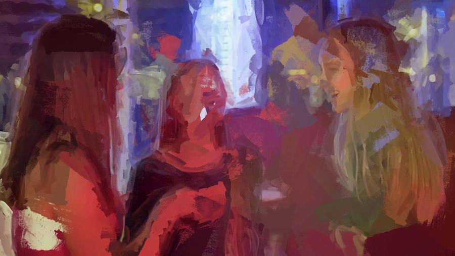 While talking Painting by Mohammad Alomar - Fine Art America