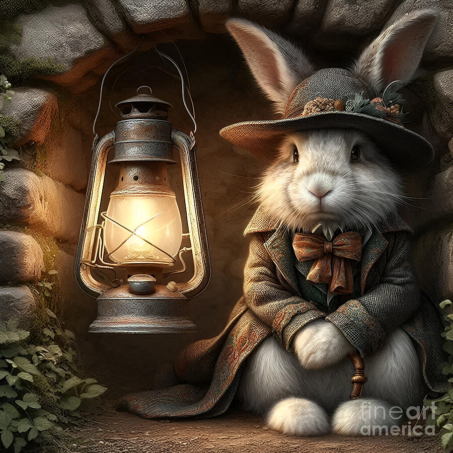 Whimsy Rabbit Digital Art by Mia Wikstrom - Fine Art America