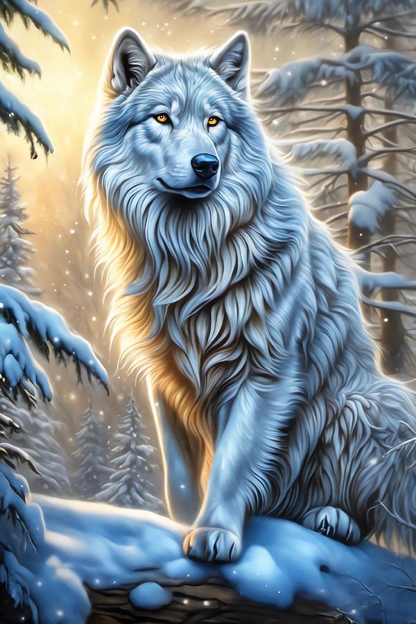 WHITE WOLF ai Digital Art by Dreamz - - Fine Art America