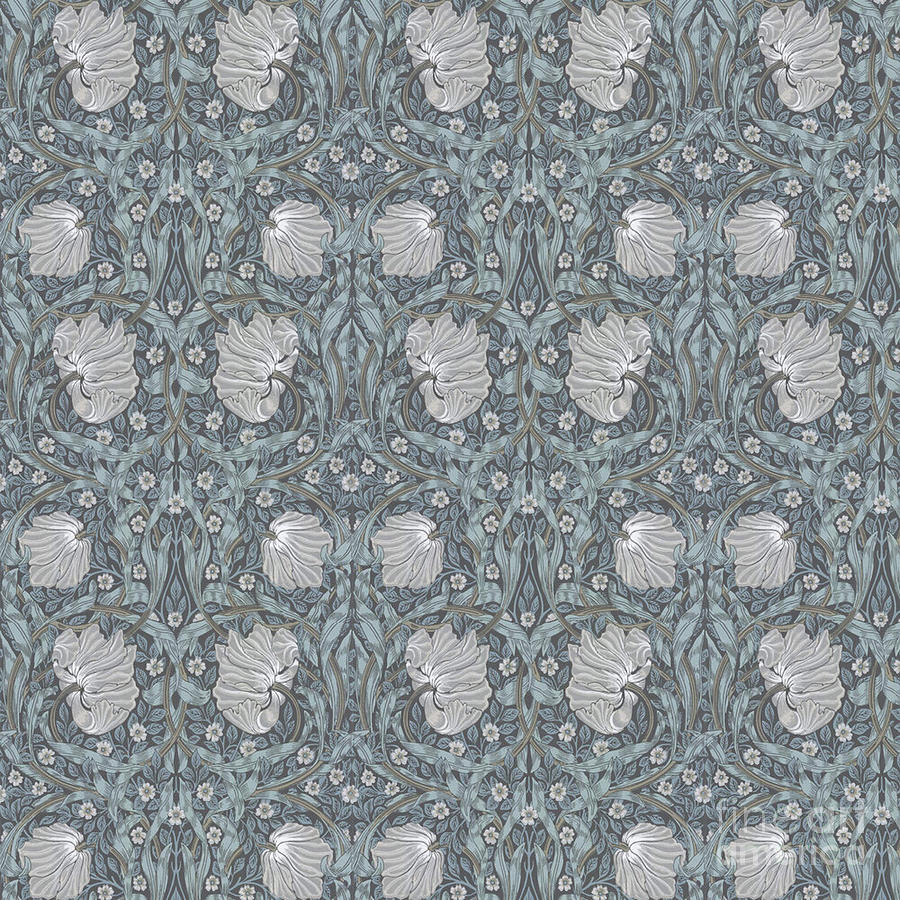 William Morris Pimpernel Blue Charcoal Slate Painting by William Morris ... William Morris Pimpernel Blue Charcoal Slate Painting by William Morris ...