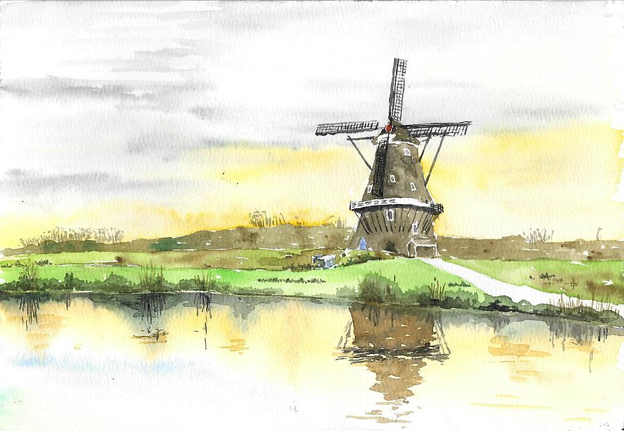 Windmill Painting by Haolin Cong - Fine Art America