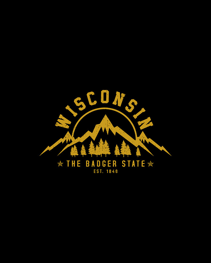 Wisconsin The Badger State Est. 1848 Digital Art by Kirandra Bellnia ...
