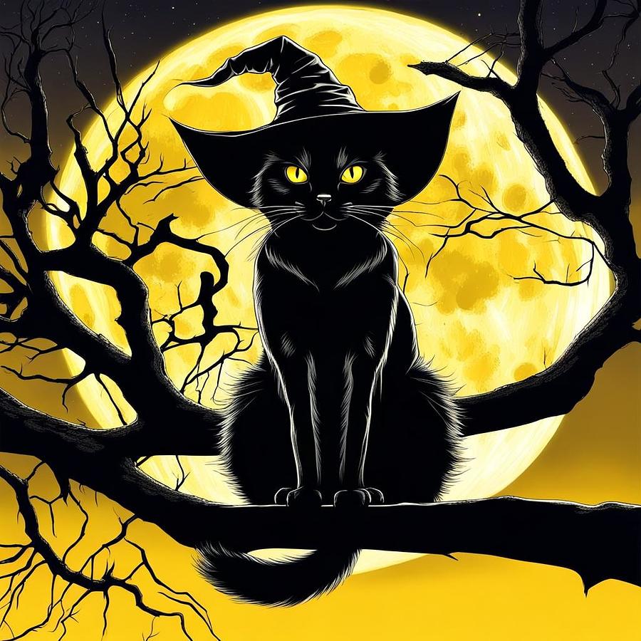 Witch Cat Digital Art by Angela Brunson - Fine Art America