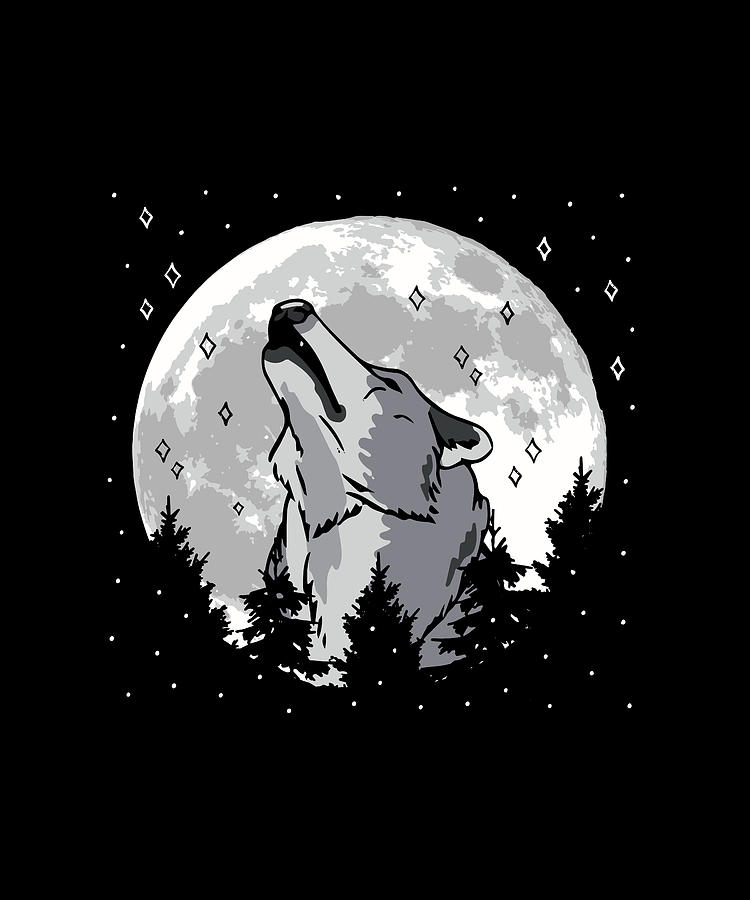 Wolf Moon Forest Howling Wolves Nature Nature Lover Full Moon Night ...