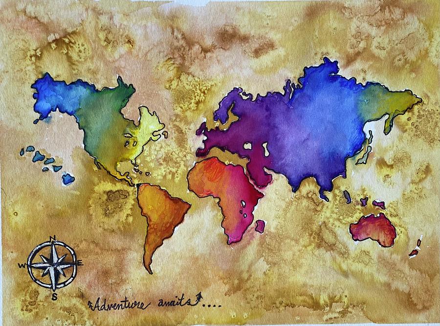 World Map Painting by Estrella Gerwin - Fine Art America