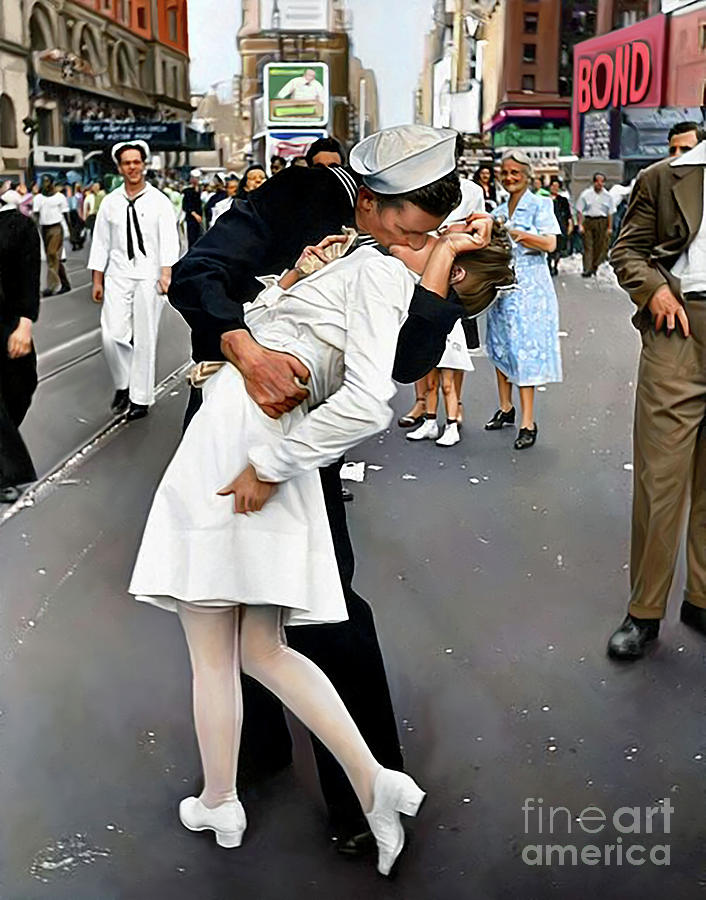 Ww2 Kissing Sailor Digital Art by Artworkzee Designs - Fine Art America