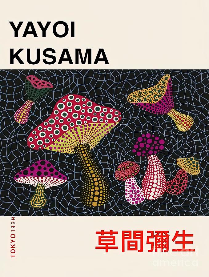 Yayoi Kusama Mushroom Aesthetic 1998 Painting by Adam Stewart - Fine ...