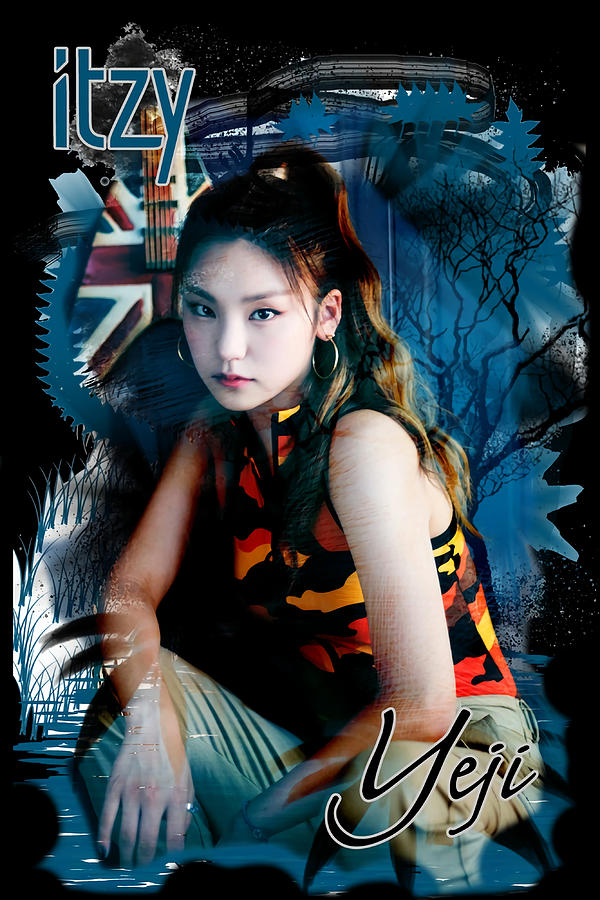 YEJI iTZY Kpop Aqua Blue Art Vibe Poster Painting by Kennedy Grace - Pixels