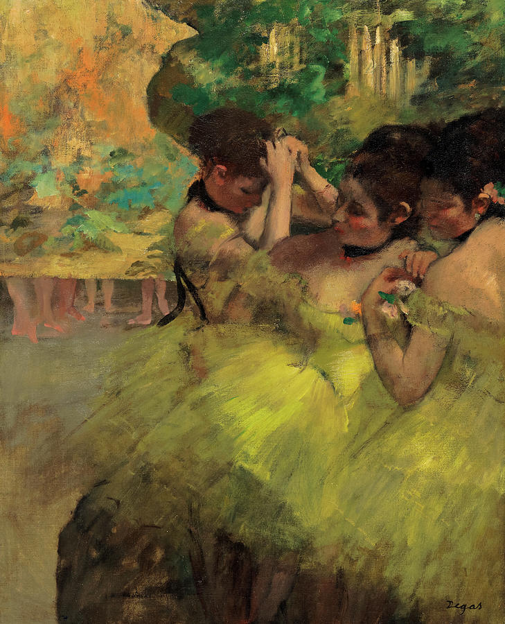 Yellow Dancers, In the Wings, 1874-1876 Painting by Edgar Degas - Fine Art America