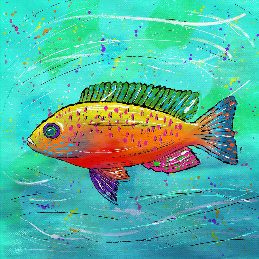 Yellow Fish Celebration Digital Art by Gayle Berthiaume | Pixels