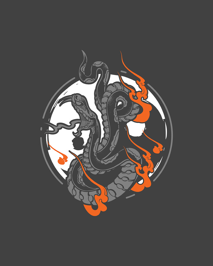 Yin And Yang Snake Reptile Poison Python Dangerous Digital Art by ...