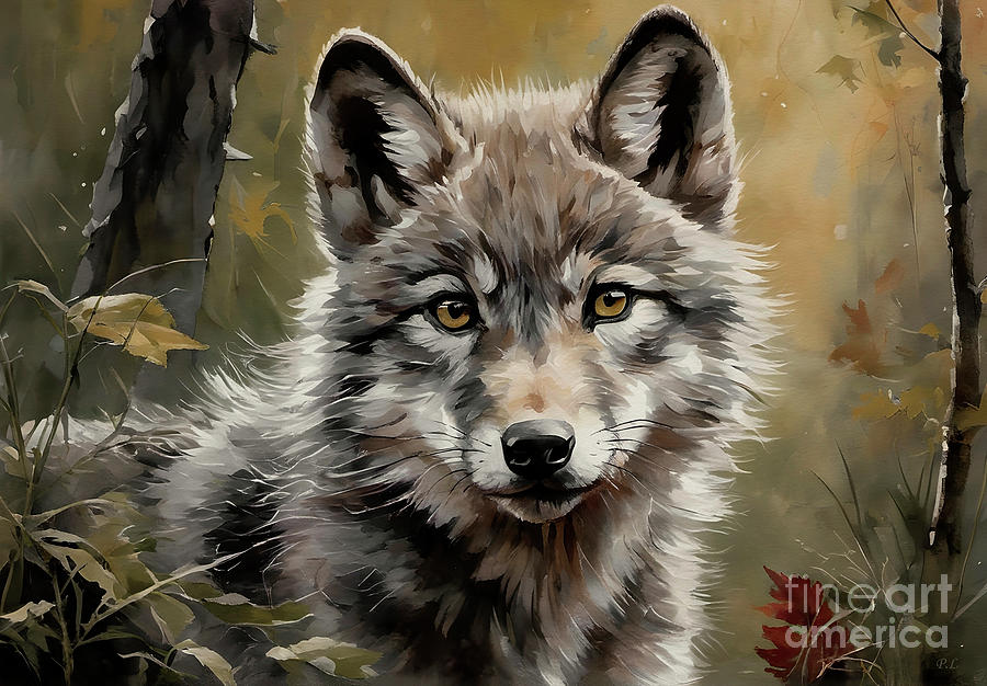 Young Wolf Painting by Pavel Lukashin - Fine Art America