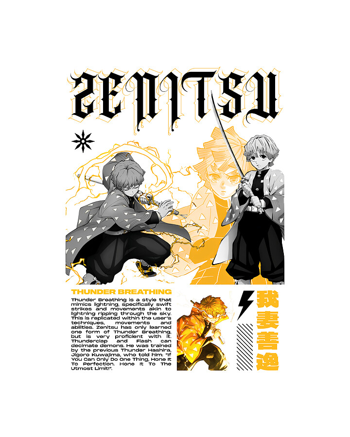 zenitsu agatsuma Tshirt for kids, zenitsu agatsuma design tshirt ...