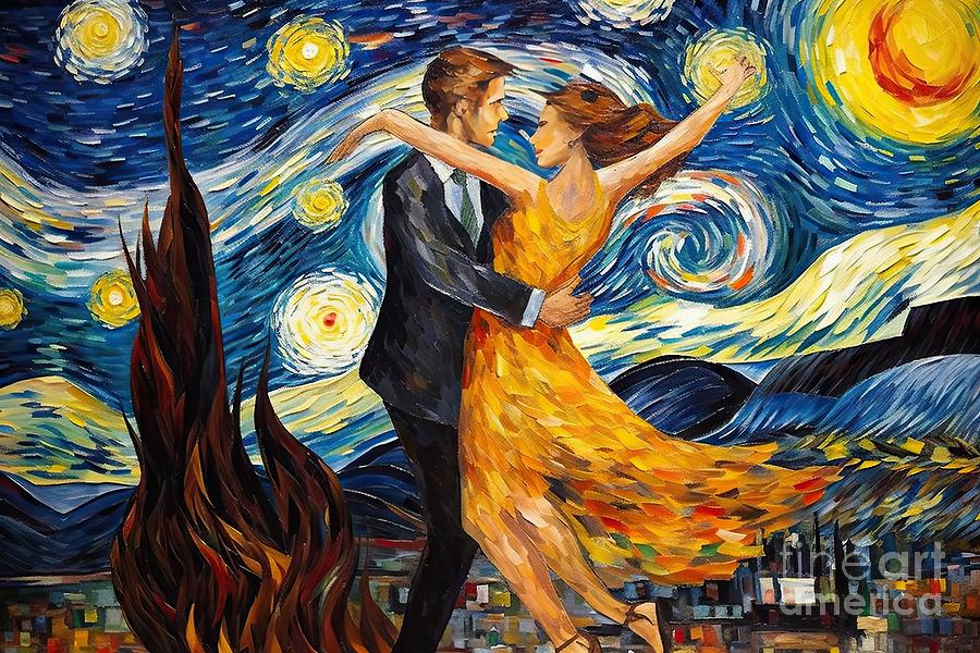zouk dance Starry Night Van Gogh Painting by N Akkash - Fine Art America